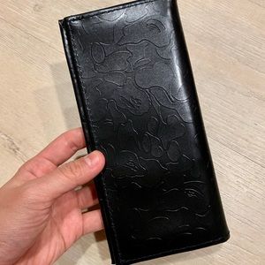 Bape | Bags | New A Bathing Ape Bape Embossed Black Wallet | Poshmark